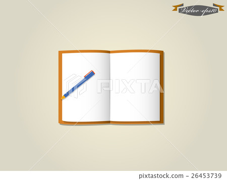 graphic design vector of notebook and pen - Stock Illustration ...