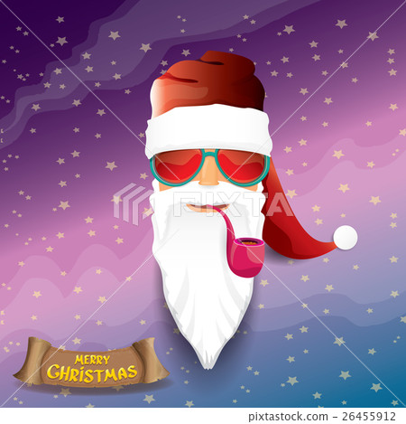 vector rock n roll cartoon funky santa claus icon - Stock Illustration ...