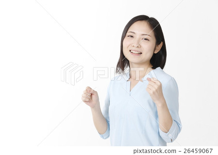 A young woman with natural gestures - Stock Photo [26459067] - PIXTA