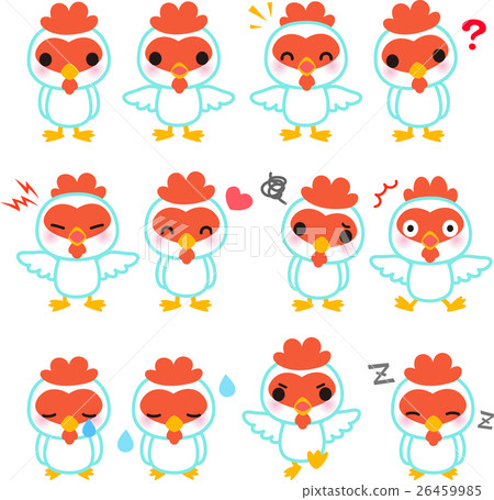Illustration set of chicken's emotions and sorrows - Stock Illustration ...