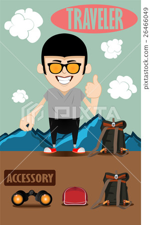 graphic design vector of backpacker - Stock Illustration [26466049] - PIXTA