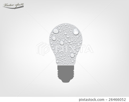 light bulb from transparent water drop vector-插圖素材 [26466052] - PIXTA圖庫