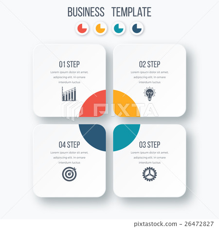Infographics template four options with square - Stock Illustration ...