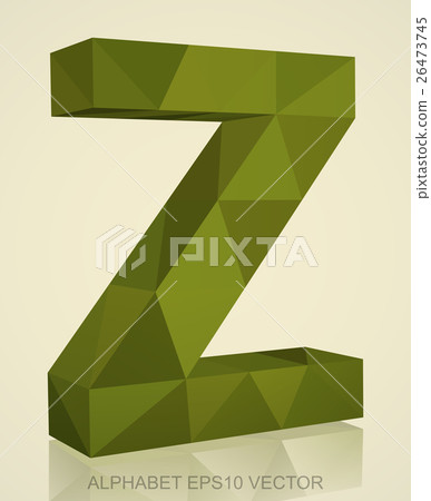 Abstract Khaki 3D polygonal Z with reflection. EPS - Stock Illustration ...
