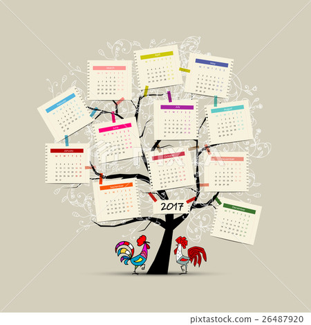 Calendar tree 2017 for your design - Stock Illustration [26487920] - PIXTA