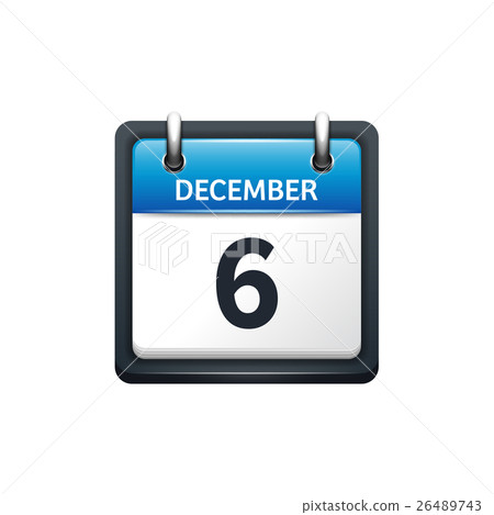 December 6. Calendar icon.Vector illustration,flat - Stock Illustration ...