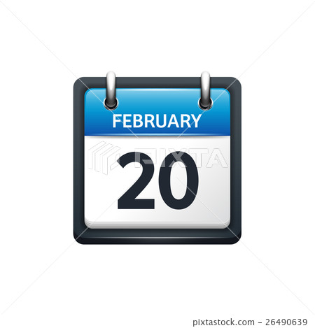February 20. Calendar icon.Vector illustration - Stock Illustration ...