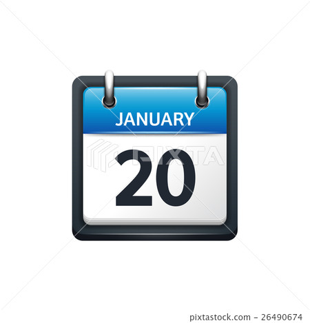 January 20. Calendar icon.Vector illustration,flat - Stock Illustration ...