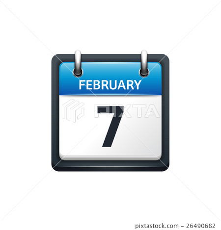 February 7. Calendar icon.Vector illustration,flat - Stock Illustration ...