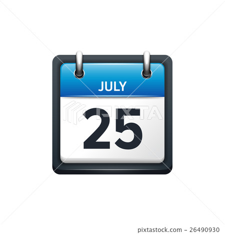 July 25. Calendar icon.Vector illustration,flat - Stock Illustration ...