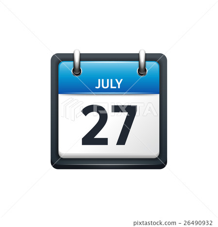 July 27. Calendar icon.Vector illustration,flat - Stock Illustration ...