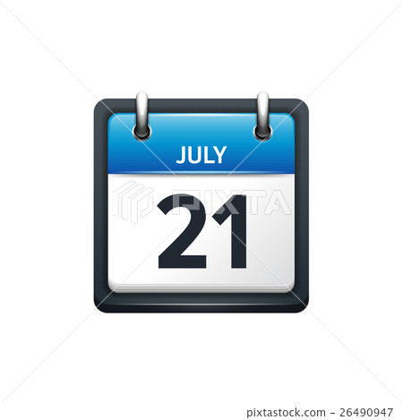 July 21. Calendar icon.Vector illustration,flat - Stock Illustration ...