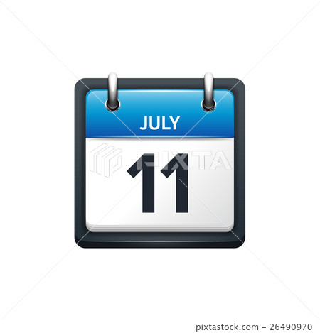 July 11. Calendar icon.Vector illustration,flat - Stock Illustration ...