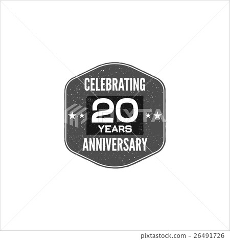 Celebrating 20 years anniversary badge, sign and - Stock Illustration ...