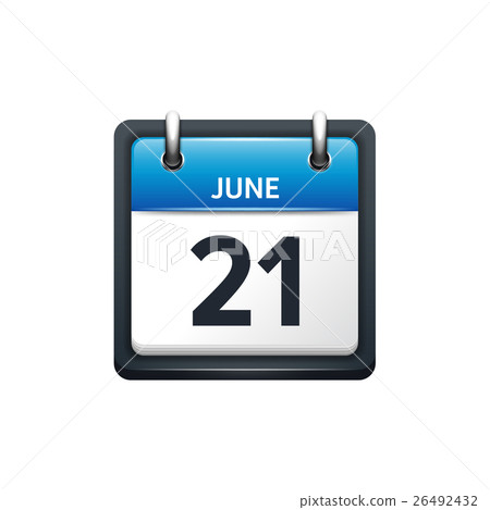 June 21. Calendar icon.Vector illustration,flat - Stock Illustration ...