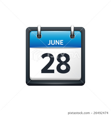 June 28. Calendar icon.Vector illustration,flat - Stock Illustration ...