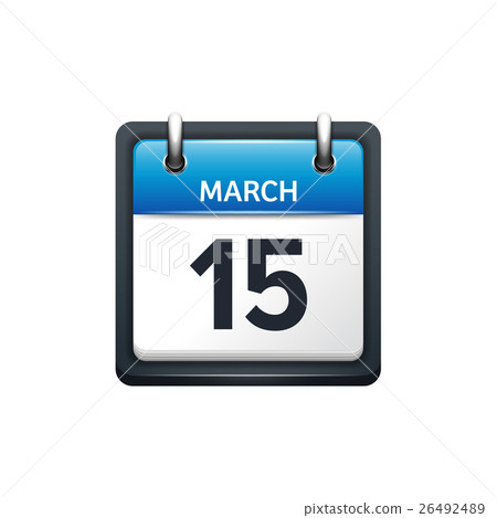 March 15. Calendar icon.Vector illustration,flat - Stock Illustration ...
