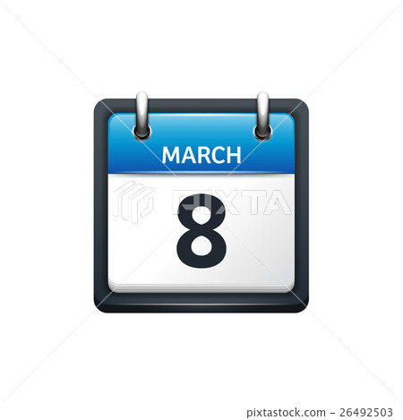March 8. Calendar icon.Vector illustration,flat - Stock Illustration ...