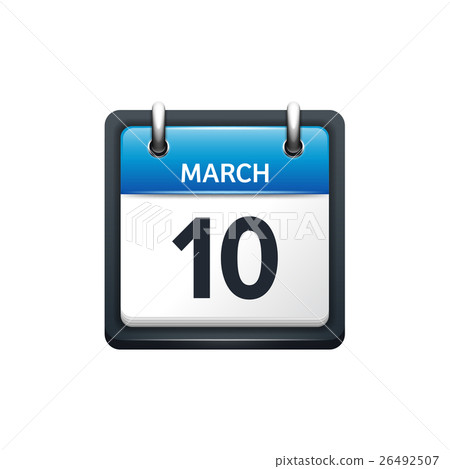 March 10. Calendar icon.Vector illustration,flat - Stock Illustration ...