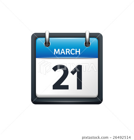 March 21. Calendar icon.Vector illustration,flat - Stock Illustration ...