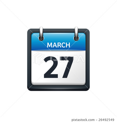 March 27 . Calendar icon.Vector illustration,flat - Stock Illustration ...