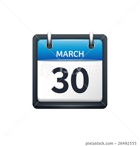 March 30. Calendar icon.Vector illustration,flat - Stock Illustration ...