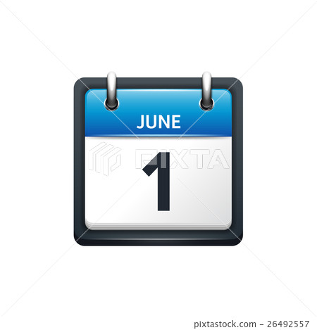 June 1. Calendar icon.Vector illustration,flat - Stock Illustration ...