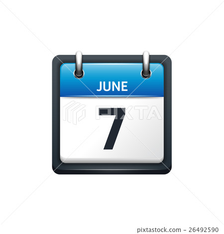 June 7. Calendar icon.Vector illustration,flat - Stock Illustration ...