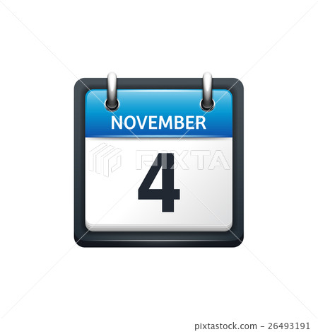 November 4. Calendar icon.Vector illustration,flat - Stock Illustration ...