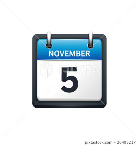 November 5. Calendar icon.Vector illustration,flat - Stock Illustration ...