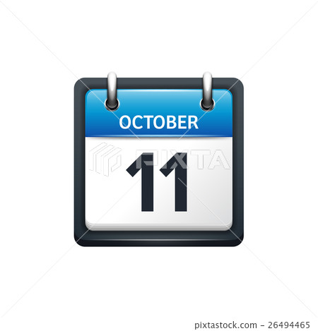 October 11. Calendar icon.Vector illustration,flat - Stock Illustration ...