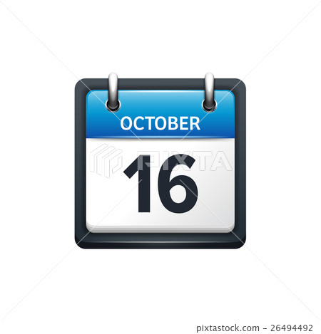 October 16. Calendar icon.Vector illustration,flat - Stock Illustration ...