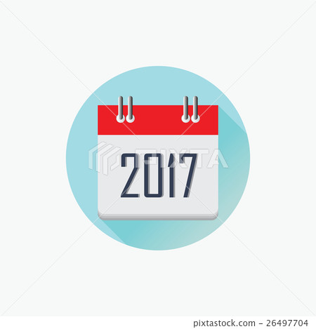 2017 calendar icon, Happy New Year 2017, - Stock Illustration [26497704 ...