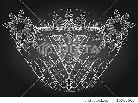 Graphic hands in the shape of triangle - Stock Illustration [26503606 ...