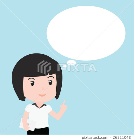 Business woman with a empty speech bubble - Stock Illustration ...