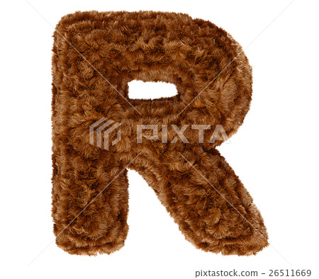 3d bushy bear fur alphabet capital letter R - Stock Illustration ...