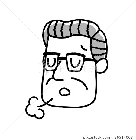 Senior male, face, facial expression: sigh - Stock Illustration ...