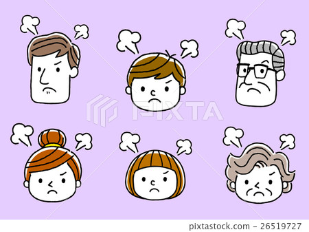Face, facial expression: get angry - Stock Illustration [26519727] - PIXTA