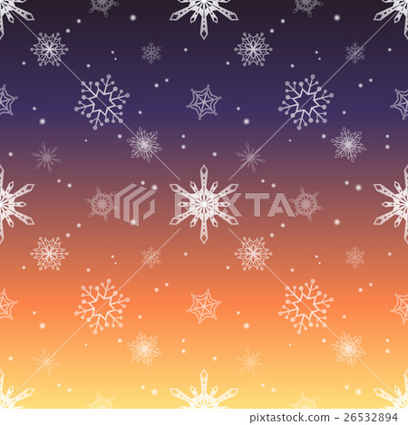 snowflake pattern sunset sky color background - Stock Illustration ...