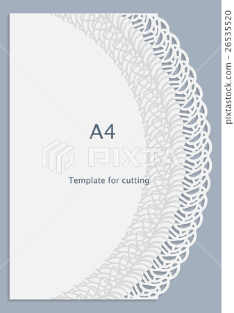 A4 paper lace greeting card, cut-out template - Stock Illustration ...