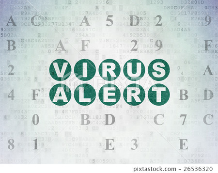 Safety concept: Virus Alert on Digital Data Paper - Stock Illustration ...