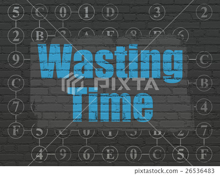 Timeline concept: Wasting Time on wall background - Stock Illustration ...