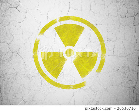 Science concept: Radiation on wall background - Stock Illustration ...