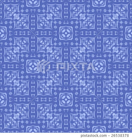 Blue Ornamental Seamless Line Pattern - Stock Illustration [26538378 ...