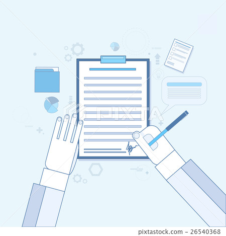 Contract Sign Up Paper Document Business Agreement - Stock Illustration ...