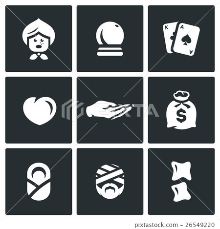 Vector Set of The Seer and Healer Icons. - Stock Illustration [26549220 ...