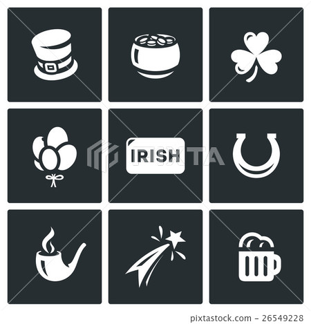Vector Set of Ireland Icons. Irish country. - Stock Illustration ...