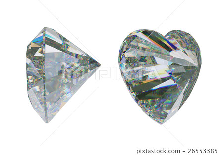 Side views of Large heart shape cut diamond - Stock Illustration ...