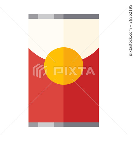 Canned Goods with White-Red Label - Stock Illustration [26562195] - PIXTA