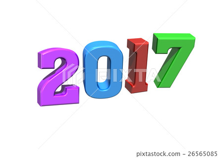 Colorful numbers 2017 isolated on white background - Stock Illustration ...